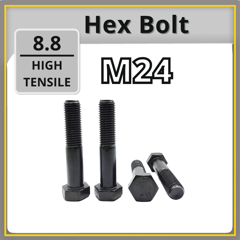 M24 Hex Bolt DIN931 | Half Thread Skru | Grade 8.8 High-Tensile Steel ...