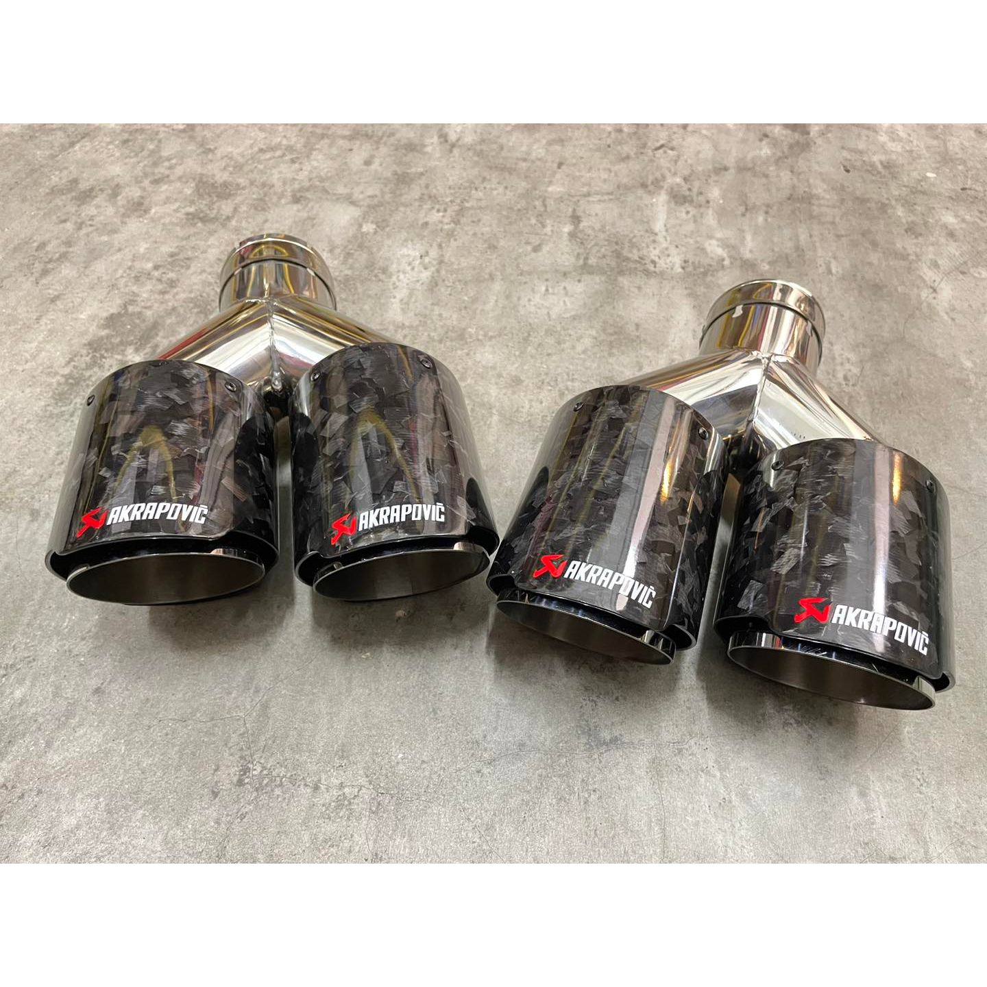 AKRAPOVIC / M-performance Forged carbon 3.5” / 4.0” / 4.5” inch Twin ...