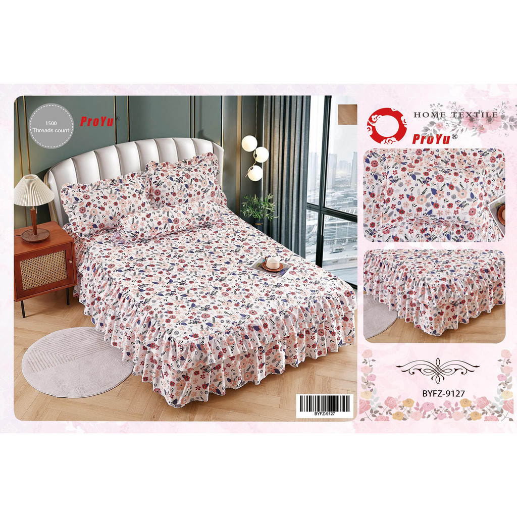 CADAR ROPOL 100% COTTON READY STOCK 4 IN 1 Ropol Fitted Bedsheet Floral ...