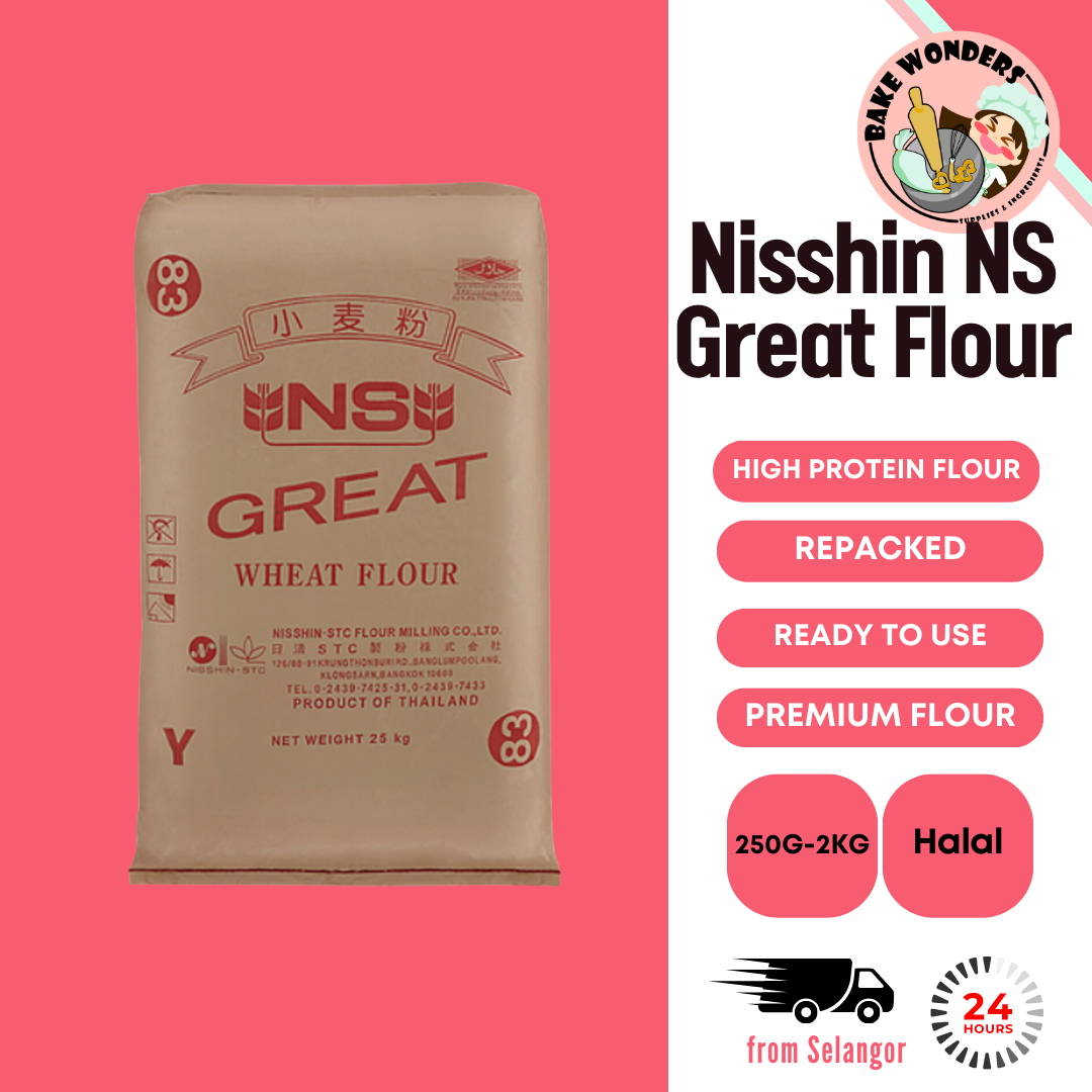 Nisshin NS Great High Protein Flour (Japan Spec Flour) 250g/500g/1kg ...