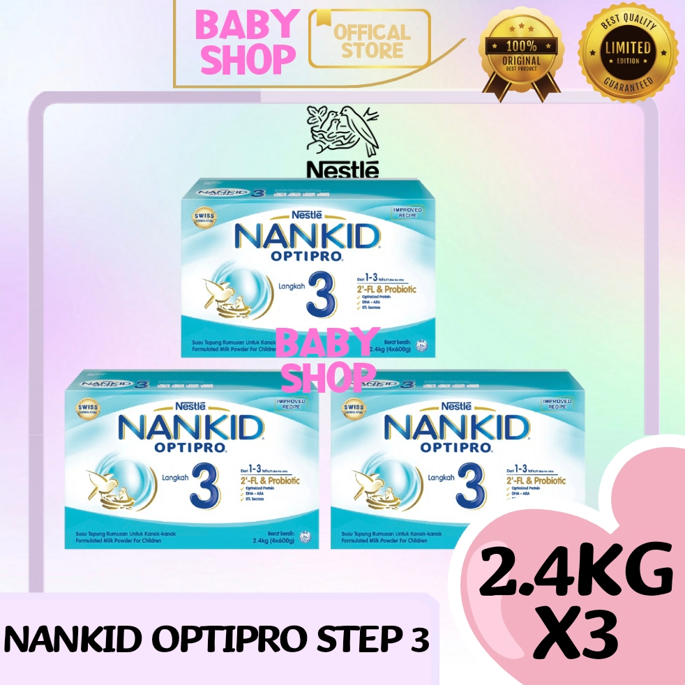Nestle NANKID OPTIPRO Step 3 (2.4kg x 3) Exp: 02/2024 (Online Exclusive ...