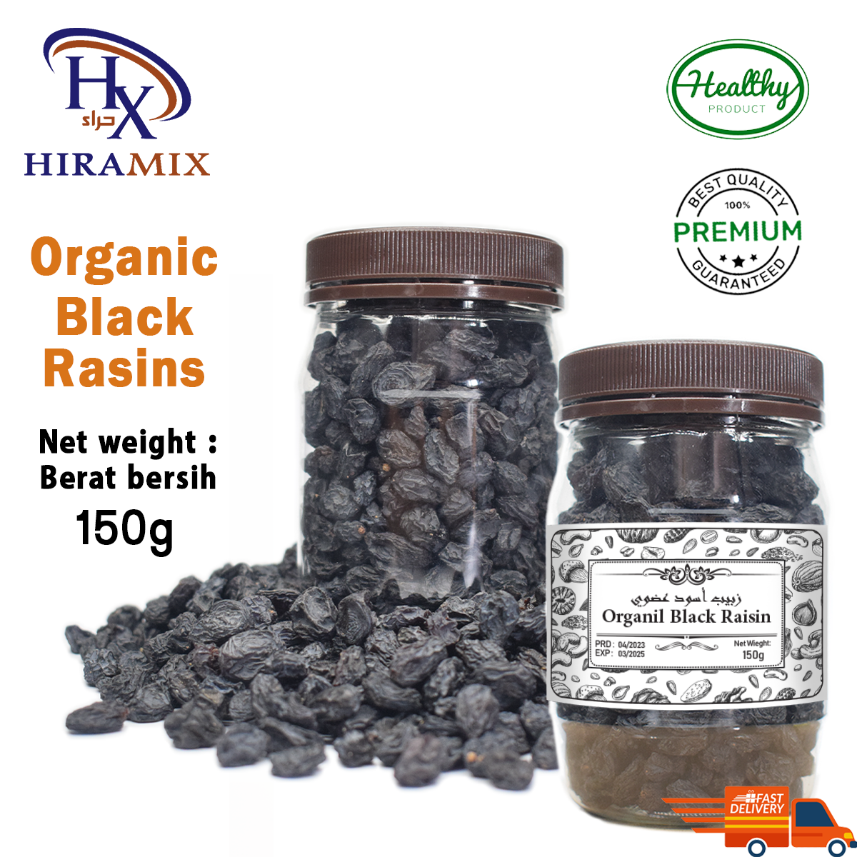 Black Organic Fresh Raisins | Kismis Hitam Organik | Raisin | Dried ...