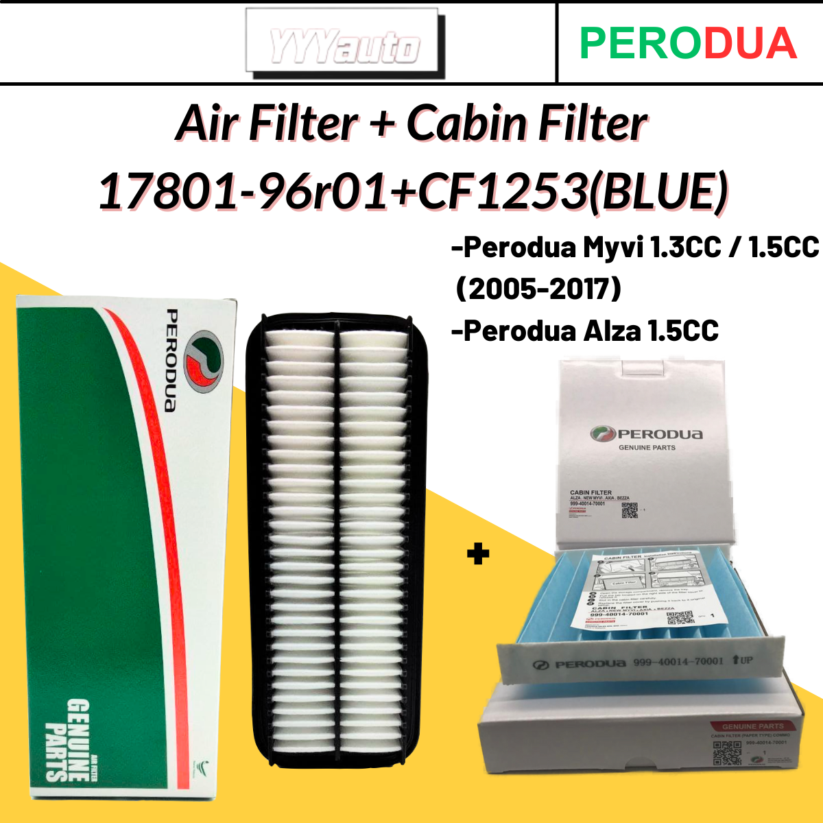 ORIGINALAir Filter Alza / Myvi + ORIGINAL Cabin Filter Perodua Myvi ...