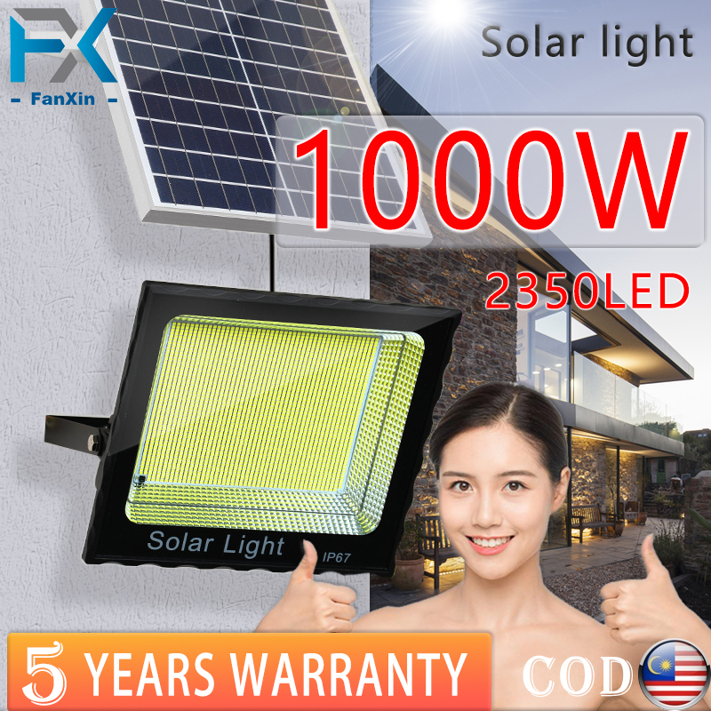 READY STOCK Lampu Solar Spotlight 1000W Solar Light Outdoor Lighting ...