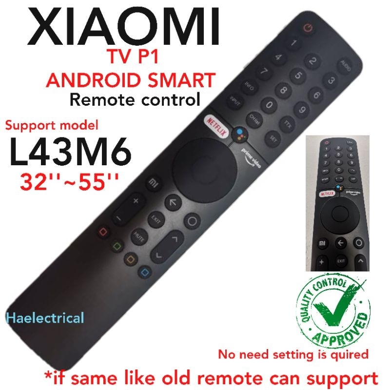 XIAOMI TV P1 ANDROID SMART REMOTE CONTROL(XMRN-19) L43M6 | Shopee Malaysia