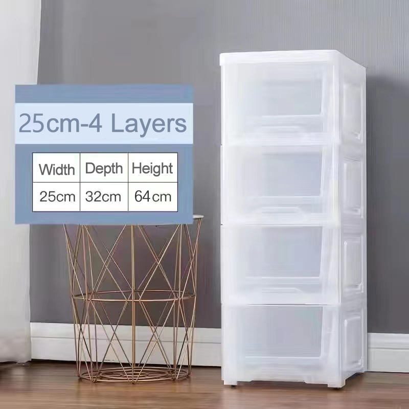 18/25cm Storage Cabinet Large Capacity Portable Transparent Storage Box ...