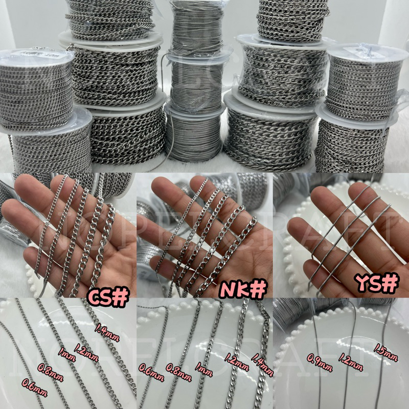 [1METER]STAINLESS STEEL GOOD QUALITY IRON CHAIN/RANTAI IRON KECIL ...