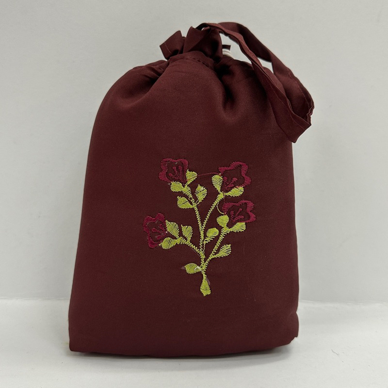 Telekung Travel Mini Pouch Telekung Dewasa Sulam Bunga [Free Beg ...