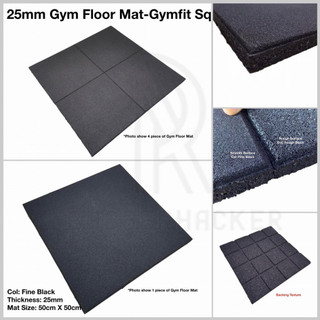 25MM THICK RUBBER GYM Tiles FLOOR MAT - 25mm x 500mm X 500mm (PRICE ...