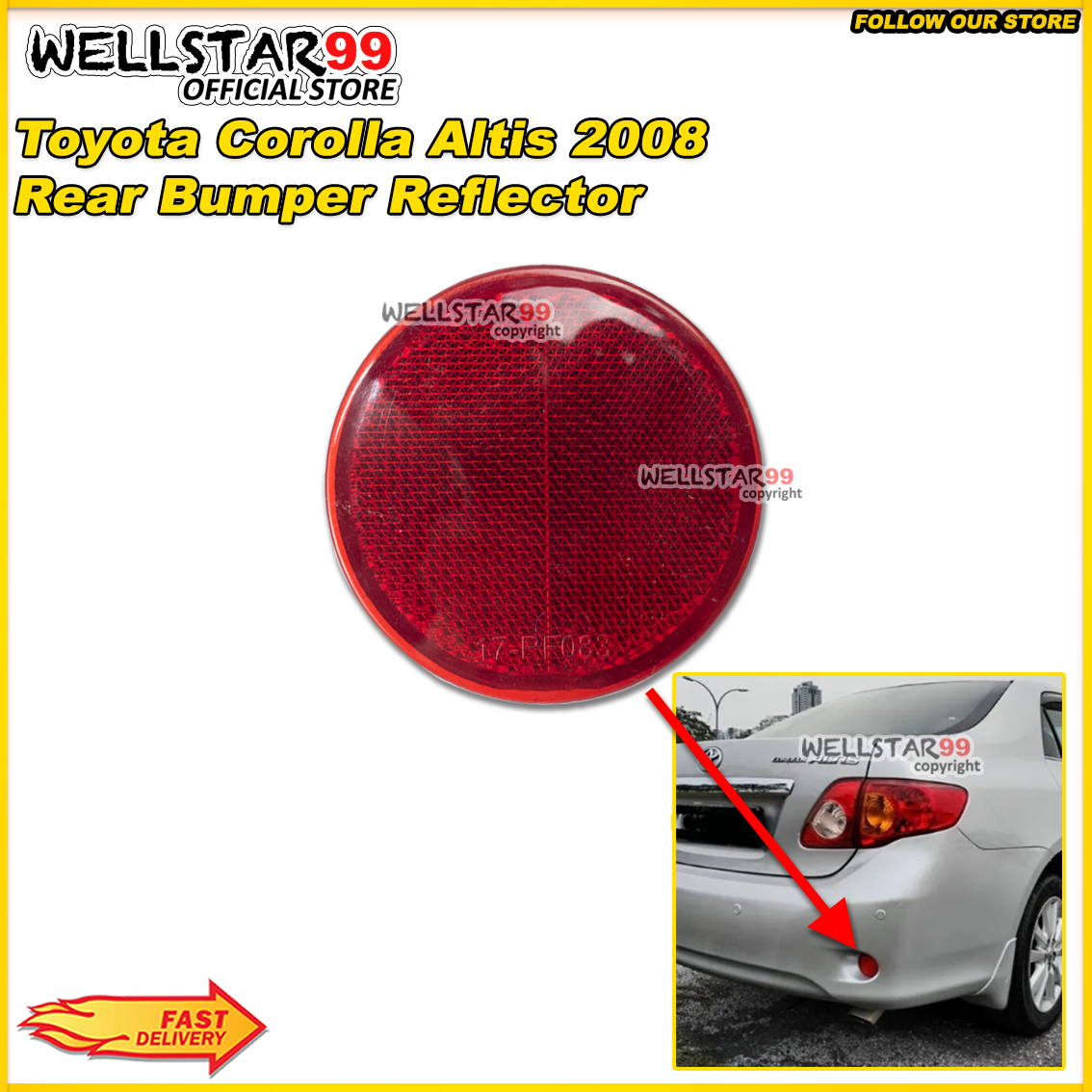 Toyota Corolla Altis 2008 Rear Bumper Reflector | Shopee Malaysia