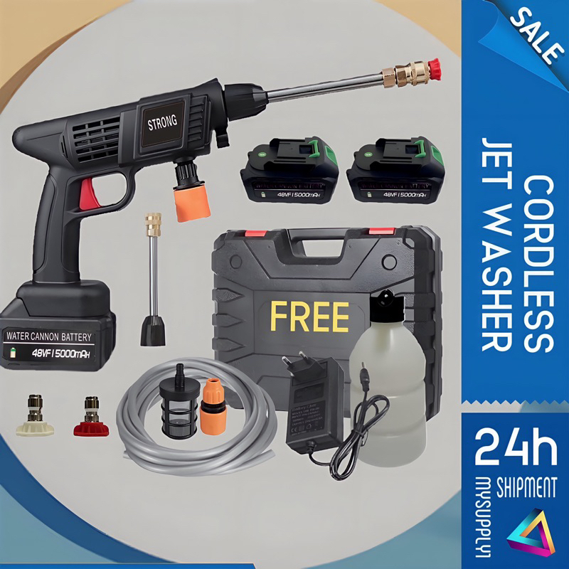 Car Wash Water Jet- Portable Water Spray Gun Lithium Battery High ...