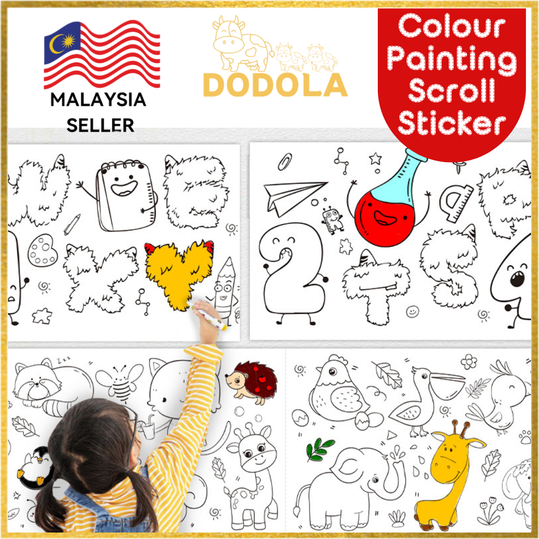 DODOLA 300cmX30cm Coloring Painting Scroll Wallpaper Sticker Kid ...