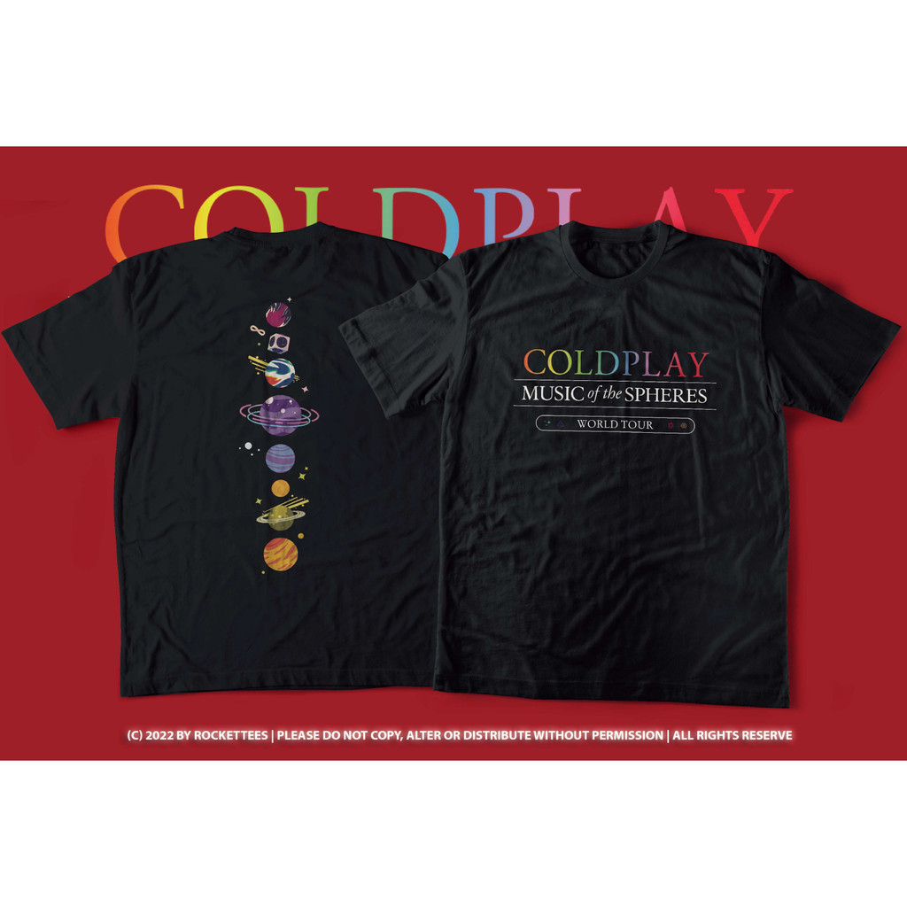 Coldplay Music Of The Spheres Tshirt 100% Cotton Unisex | Shopee Malaysia