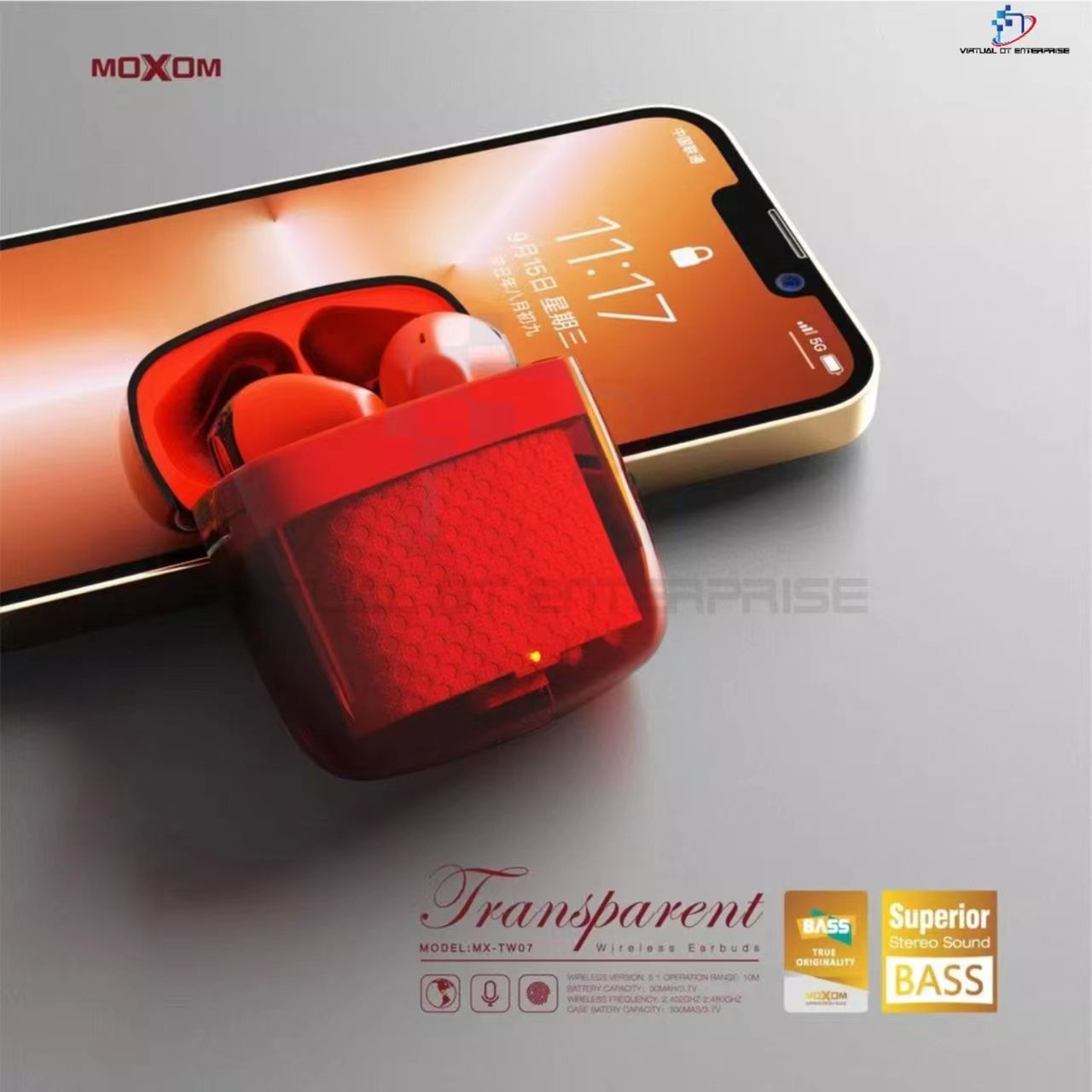 MOXOM MX-TW07 TRANSPARENT WIRELESS EAR BUDS BASS V5.3 | Shopee Malaysia