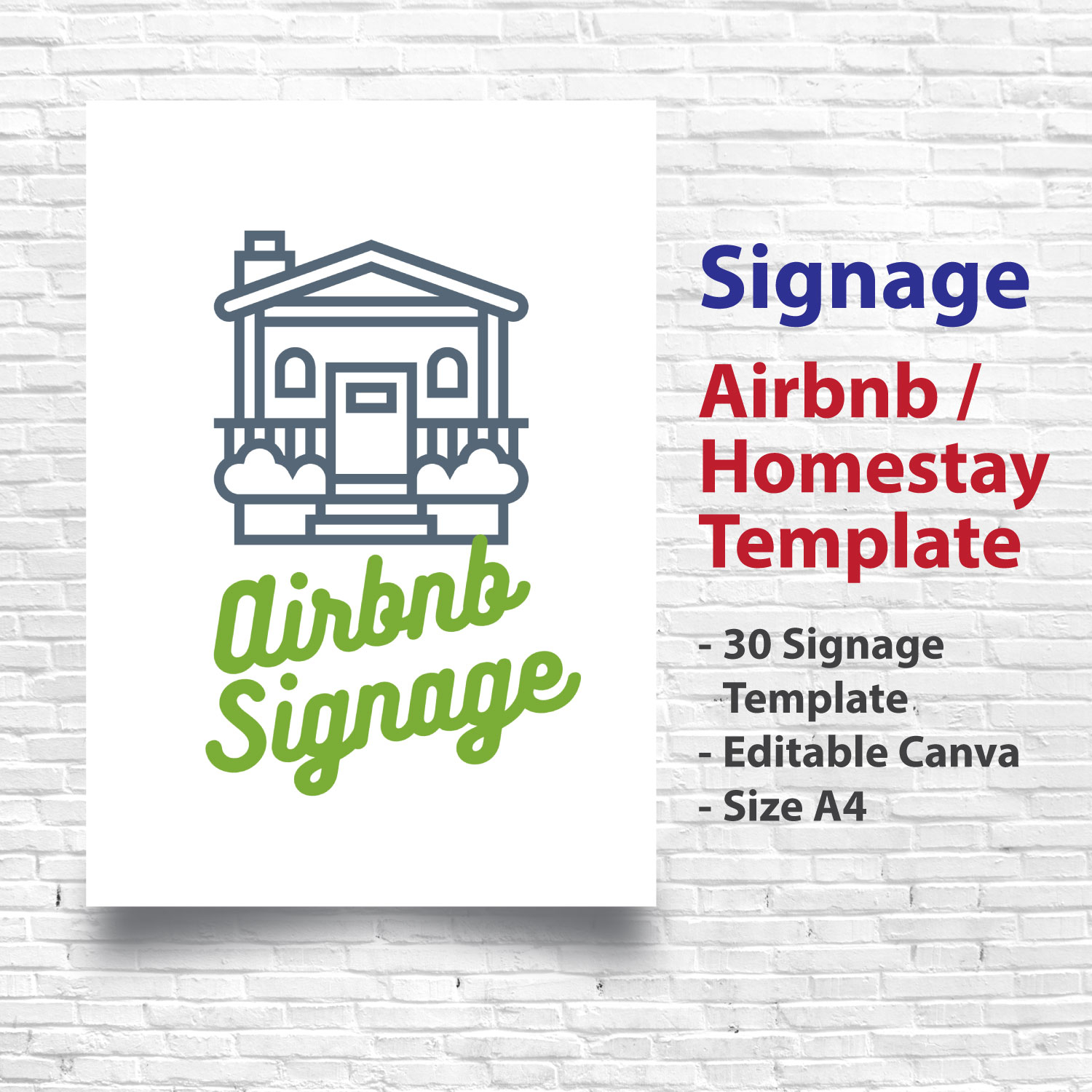 Signage Airbnb / Homestay Size A4 Editable Canva 30 Template | Shopee ...