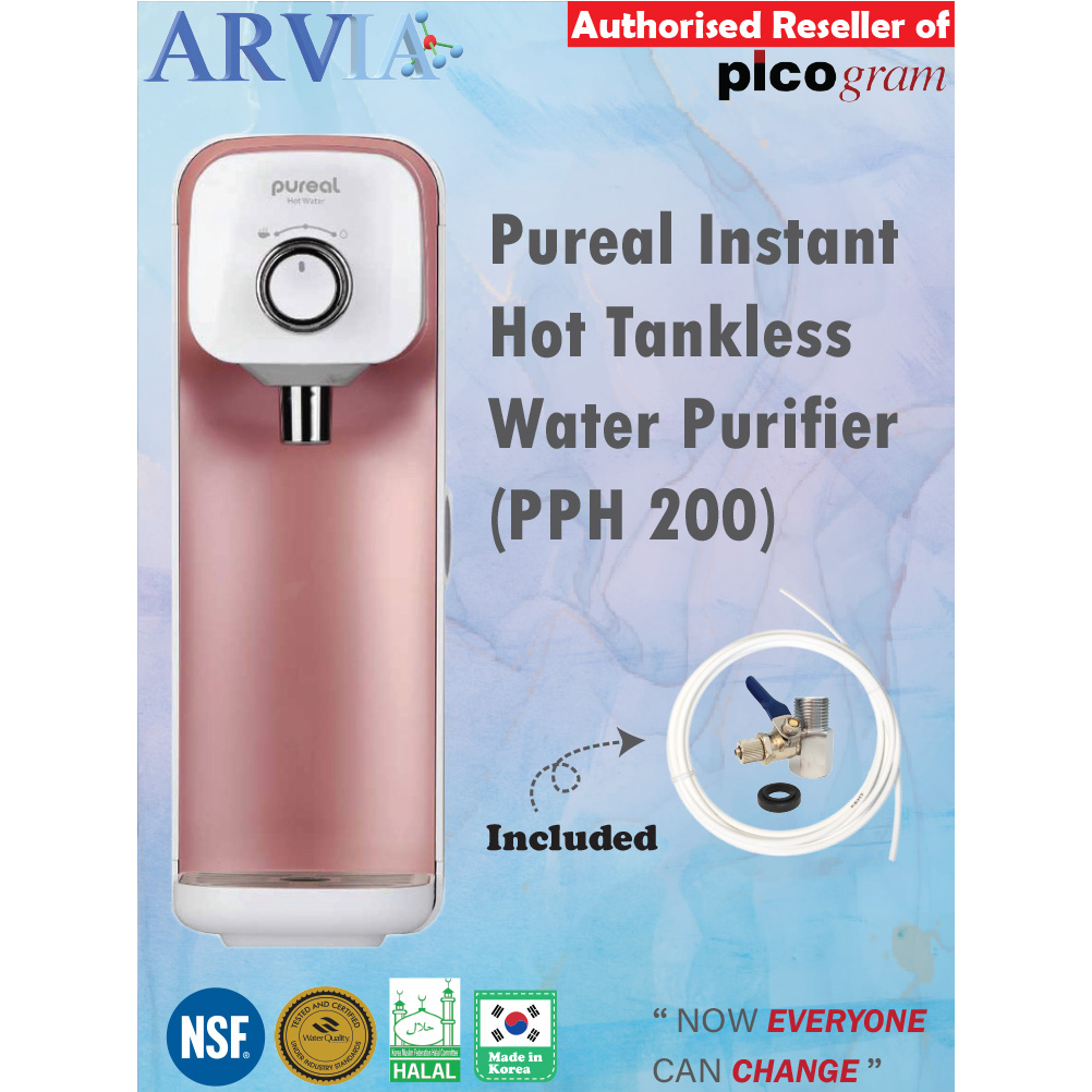 Pureal Instant Hot Tankless Counter Top Water Purifier (PPH200), Slim ...