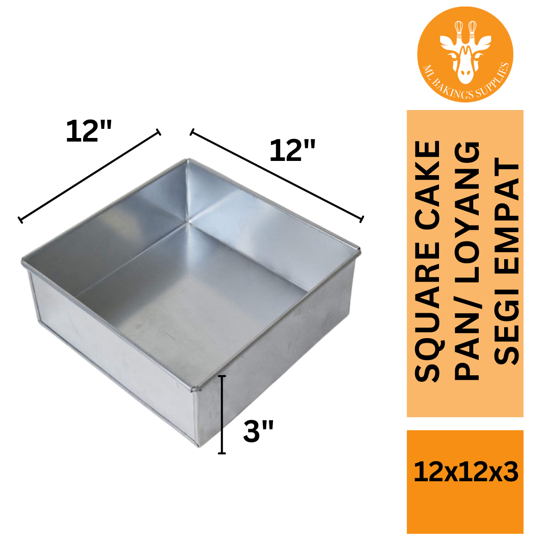 [READY STOCK] Handmade Aluminium Fixed-Based Square Cake Mold (3 inch ...