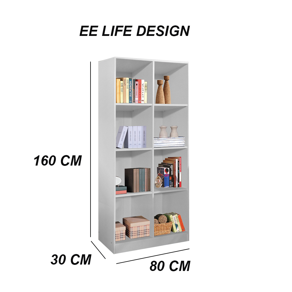 [160CM Tinggi] EE LIFE DESIGN 8/12 Box Book Shelf Book Rack Rak Buku ...