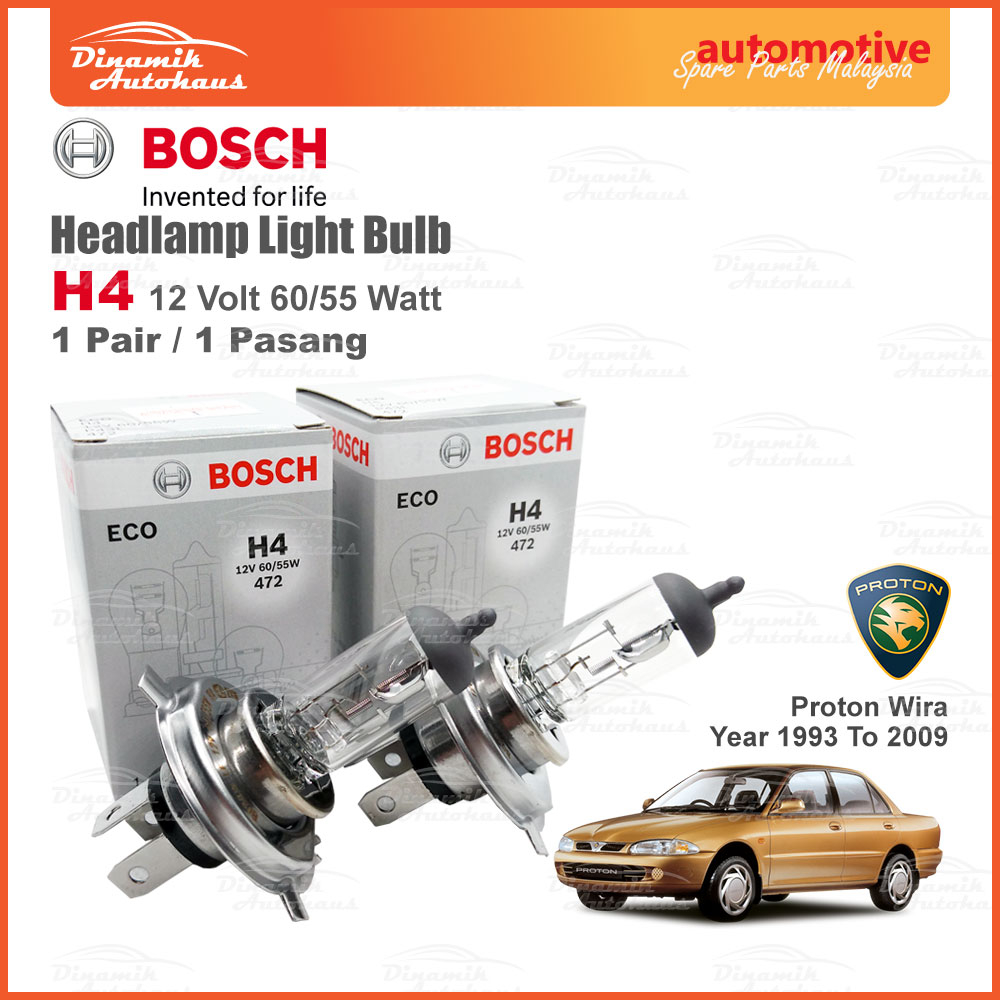 Proton Wira Automotive Spare Parts Car Headlamp Headlight Bulb Bosch H4 ...