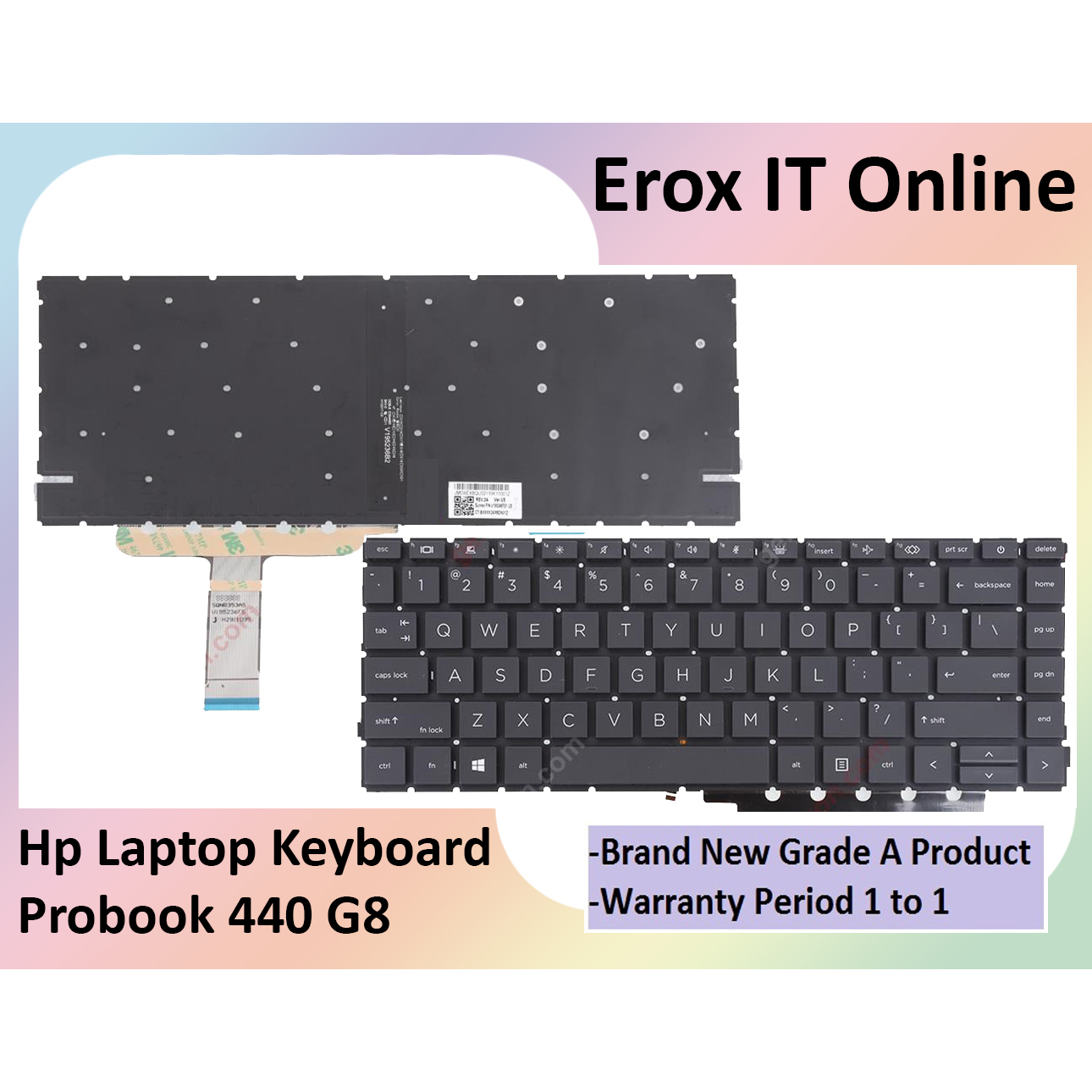 HP ProBook 440 G8 445 G8 BLACKUS M23769-001 AEX8QU02010 Laptop Keyboard ...