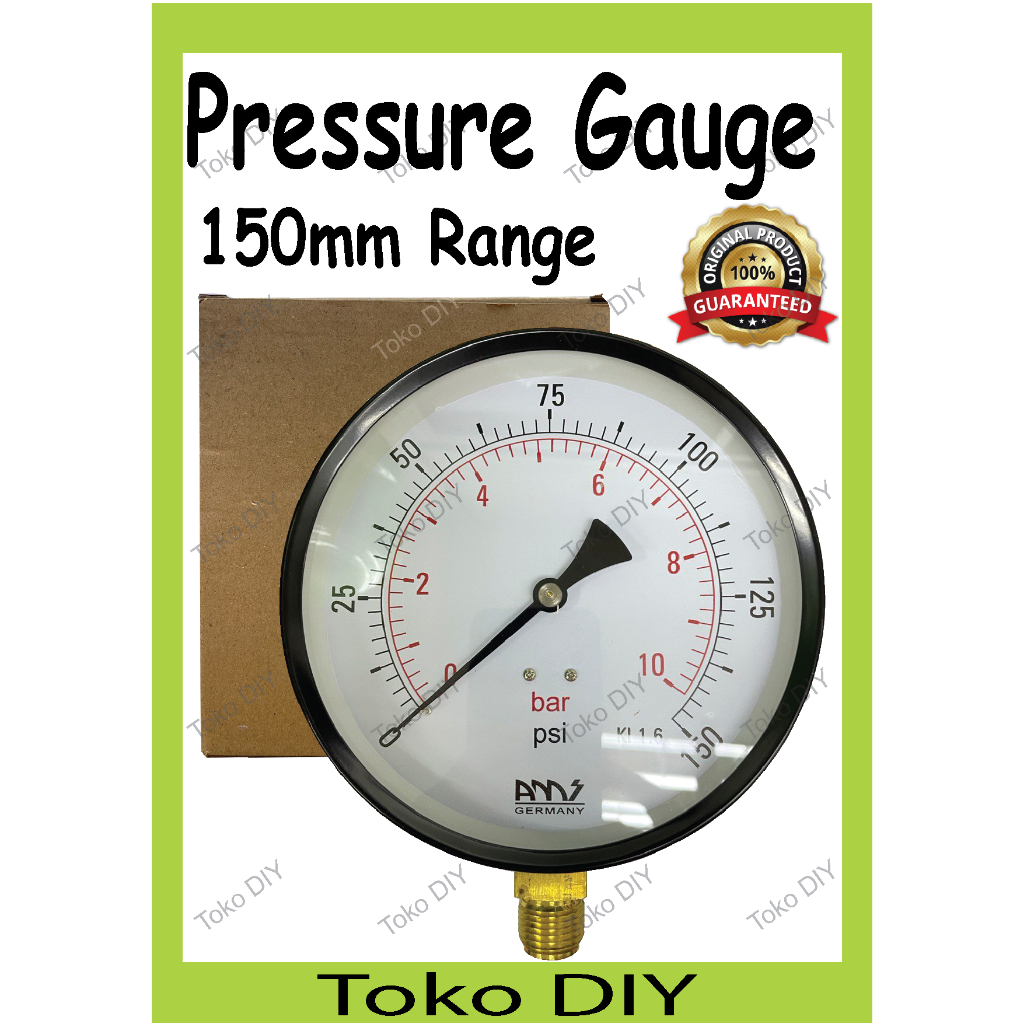 AMS PRESSURE GAUGES 150mm x 1/2 ''BSPT | Shopee Malaysia