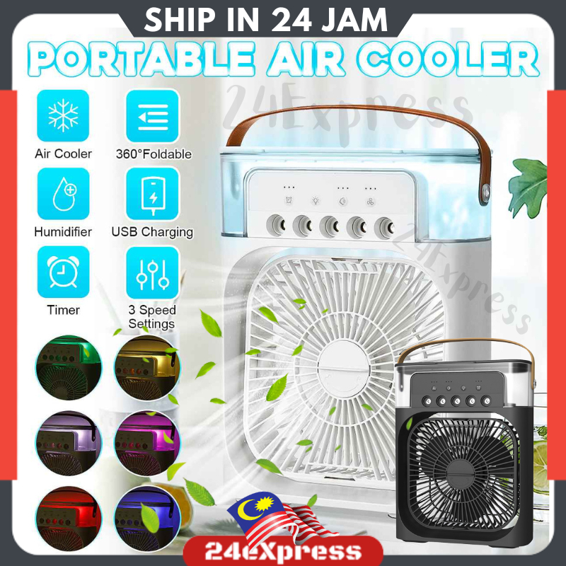 【Ready】USB Portable Mini AirCond Fan Air Conditioner Table Cooling Fan ...