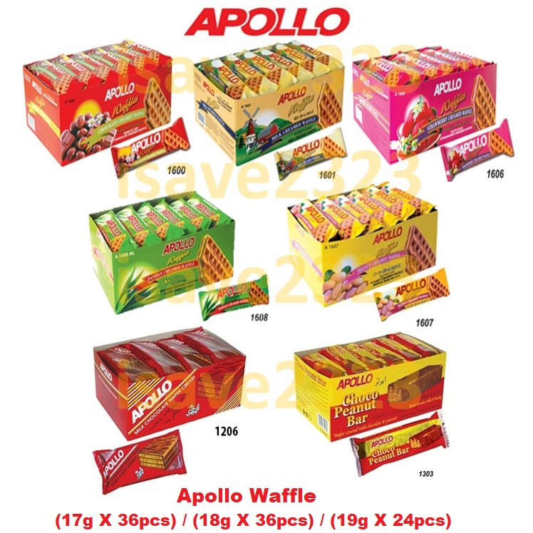 [HALAL] Apollo Waffles Creamed Waffle (17g x 36pcs) / (18g x 36pcs ...