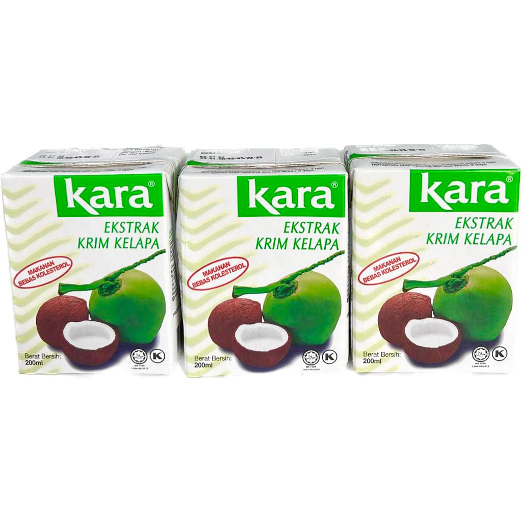 Kara Brand Coconut Milk 200ml (3pcsX200ML)/ Kara Brand Santan Kelapa 200ml / Kara 浓缩椰浆 200g ...