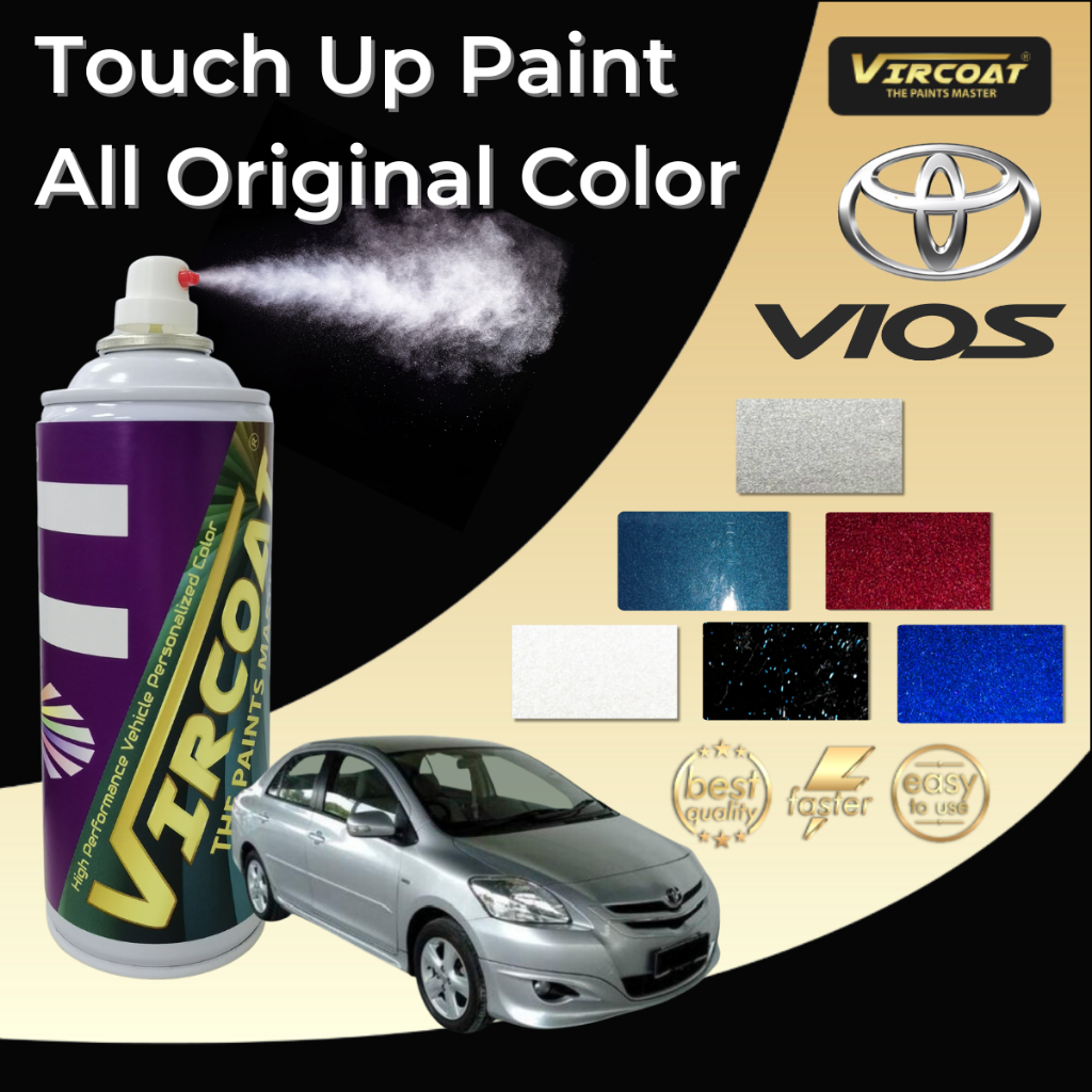 [Toyota Vios] VIRCOAT Aerosol Spray 2K Paint/ Car Body Touch Up Paint ...