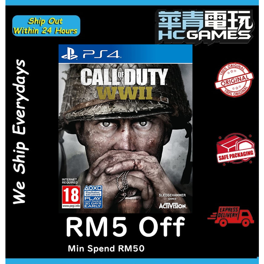PS4 Call Of Duty World War ll (English-Disc-New Seal) COD WW2 / Call Of ...