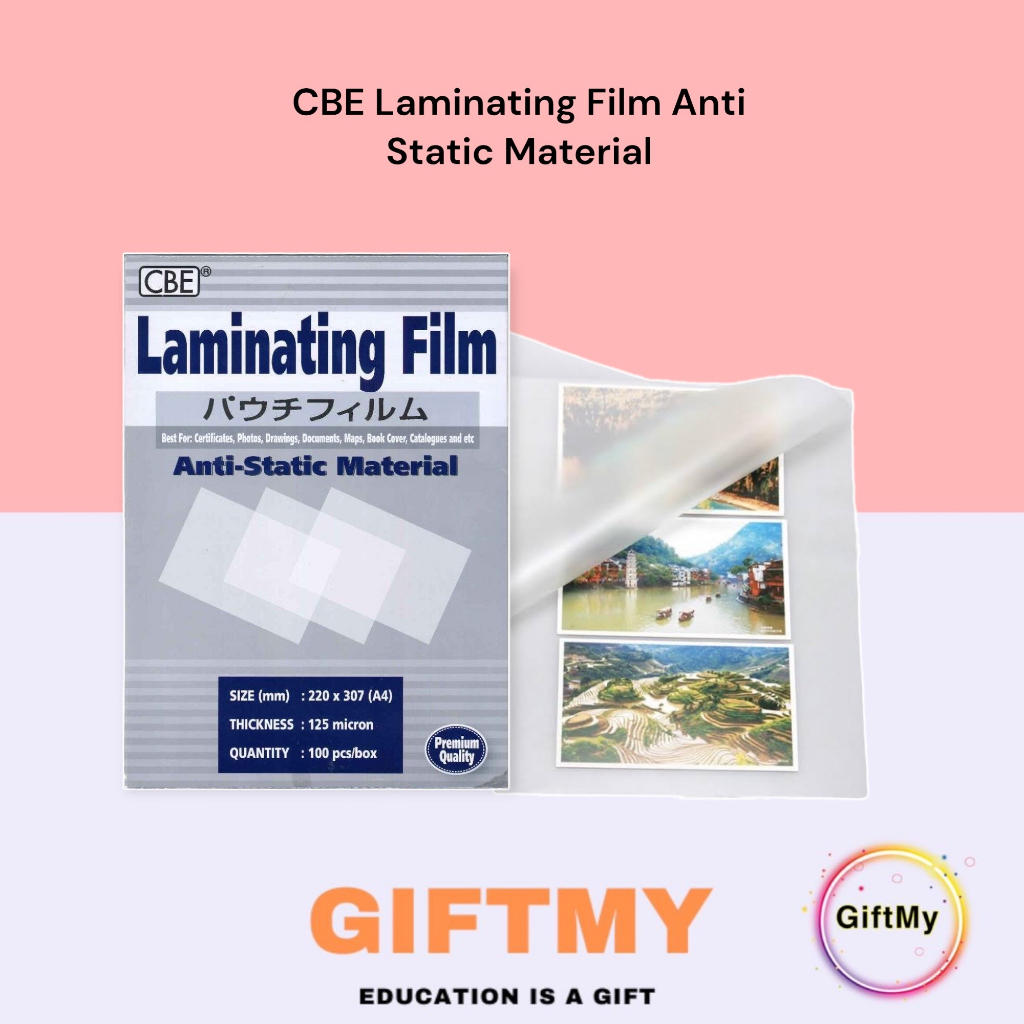 CBE A4 Laminating Film Anti Static Material Laminate Laminate Paper ...