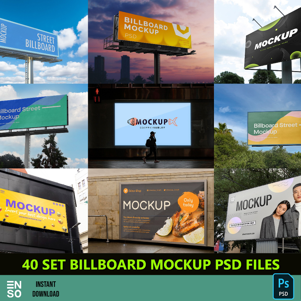 40 Set Billboards Mockup PSD Design Files | High Quality Billboard ...