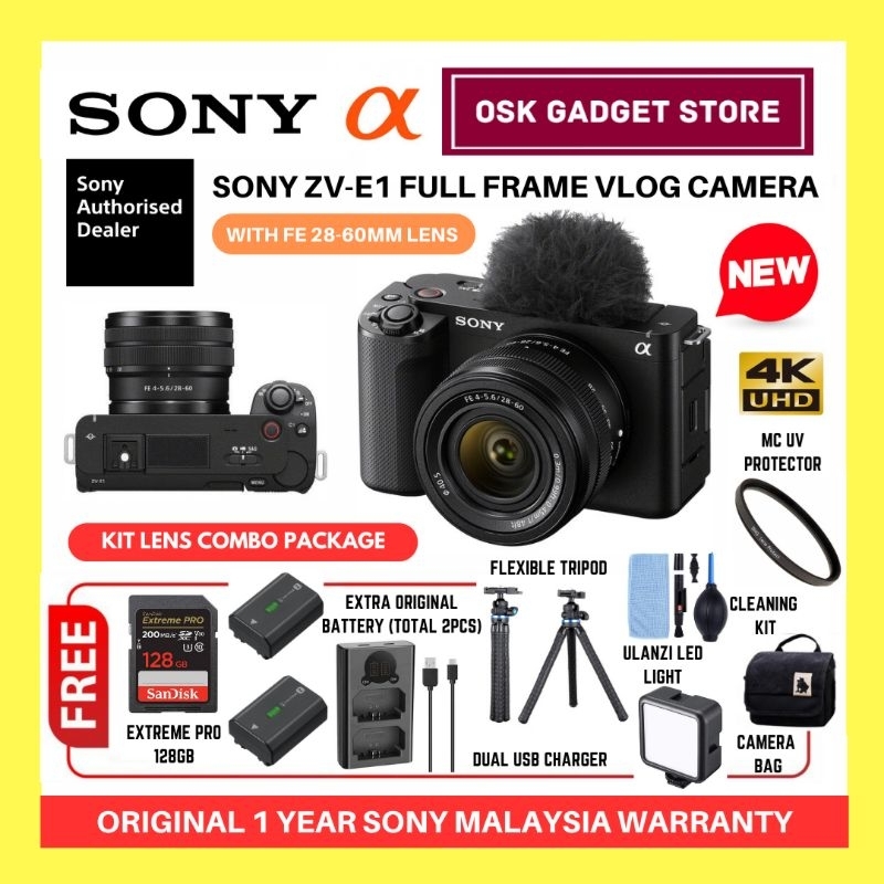 Sony ZV-E1 ZVE1 Full Frame Professional 4K UHD Mirrorless Camera | Body / Kit Lens Combo | 1 ...