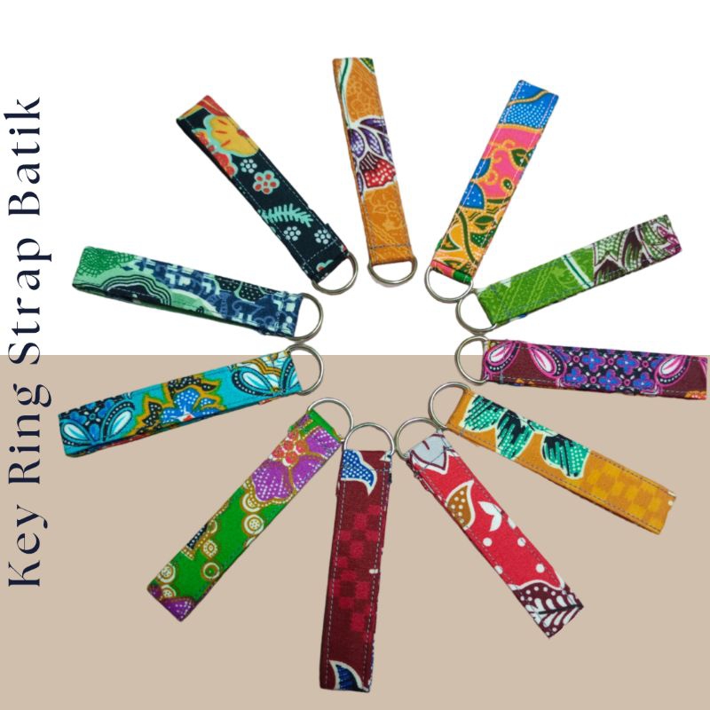 Keyring Strap Batik Kraftangan Keychain sesuai untuk souvenir doorgift ...