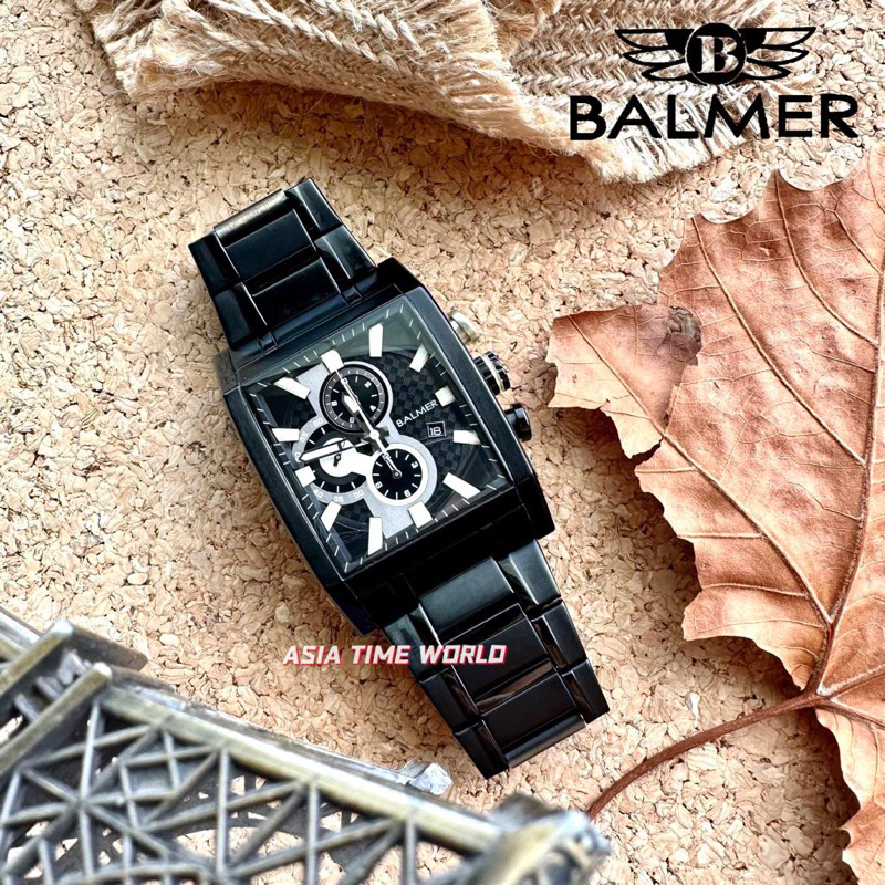 [Original] Balmer 7874G BK-42 Square Chronograph Men Watch with Black ...