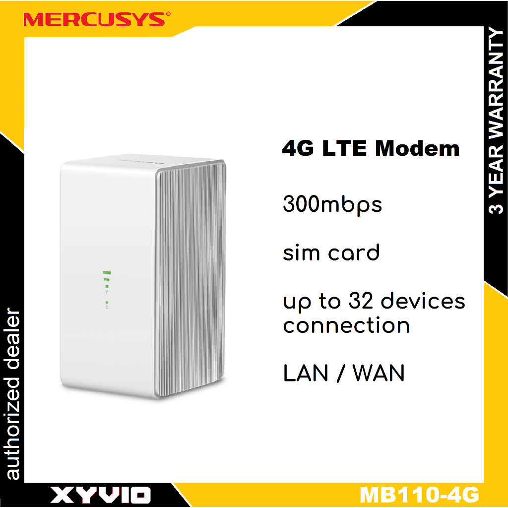 Mercusys MB110 4G Sim Card Router 300 Mbps Wireless N 4G LTE Router ...