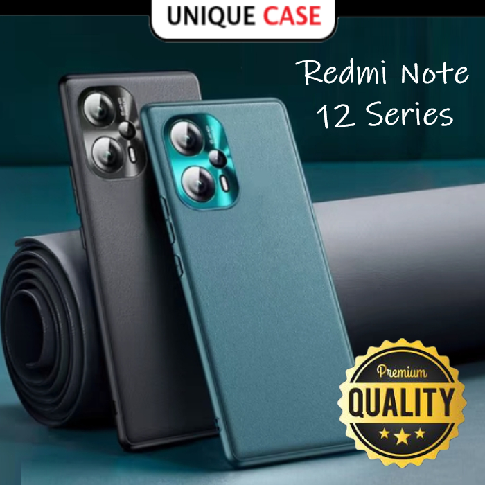 Redmi Note 12 / 12 Pro Plus 5G Premium PU Plain Leather Casing Iron ...
