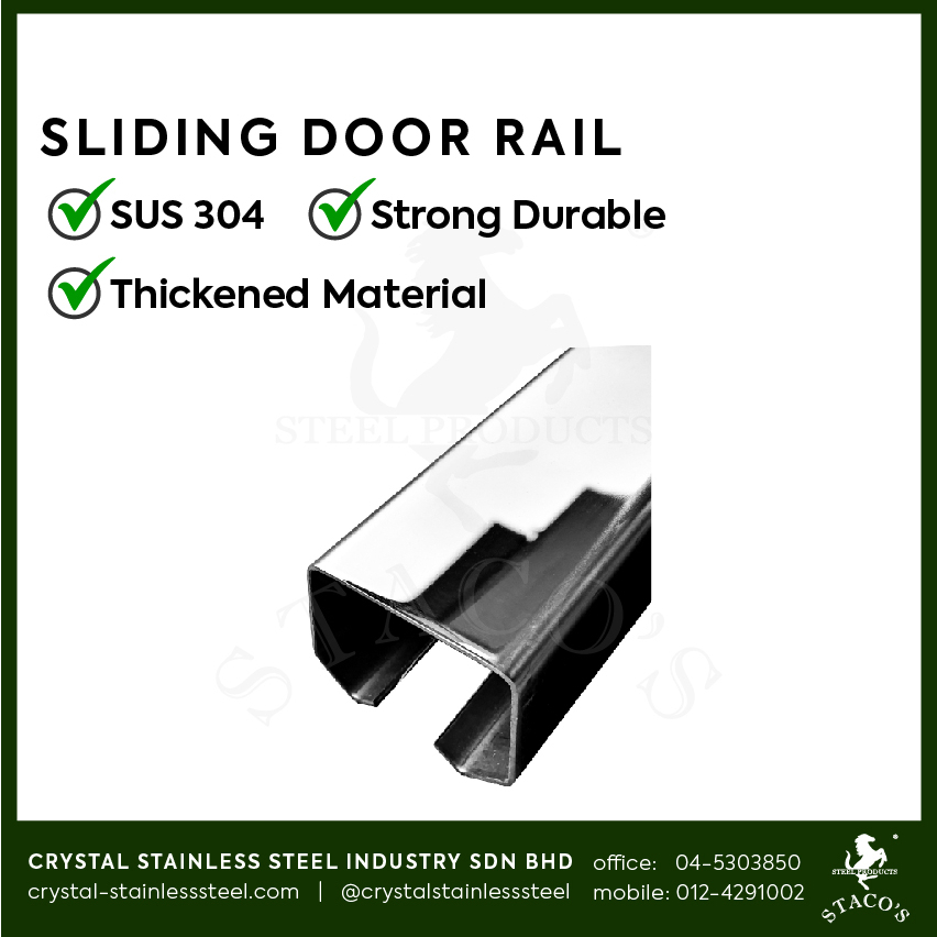 STACOS Stainless Steel 304 Sliding Door Folding Door Hanging Rail Track ...