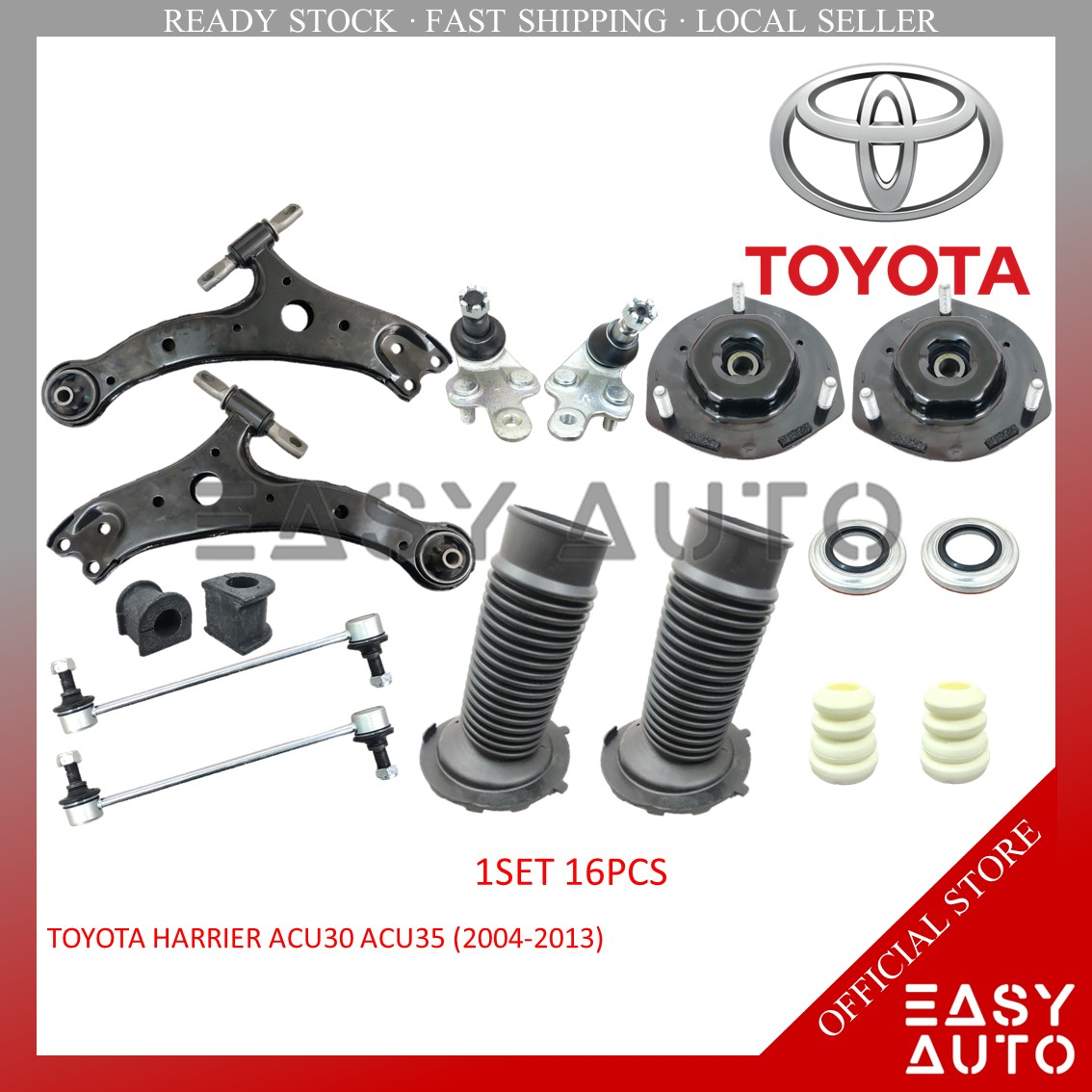 1SET 16PIECES !! FRONT SUSPENSION -TOYOTA HARRIER ACU30/ACU35 (2004 ...