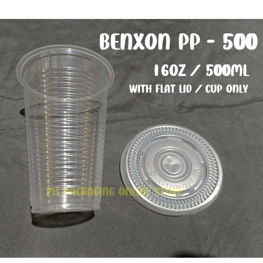 BENXON 16oz PP Cup with "Flat Lid" & "Cup only" [ 100sets ] PP500 ...