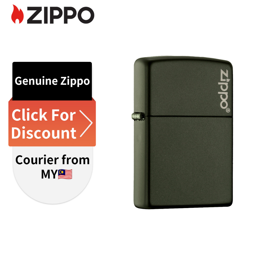 Zippo Hunter Green Design With Zippo Logo Green Matte Pocket Lighter ...