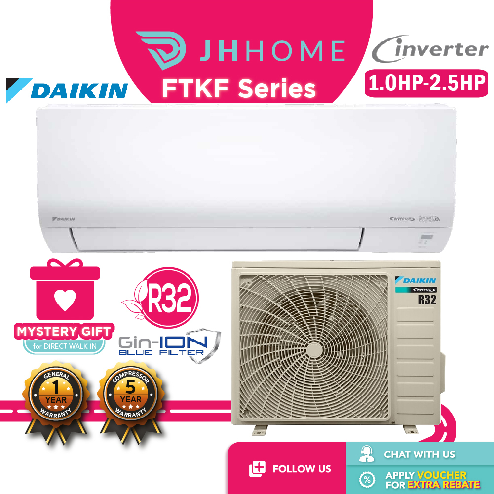 Daikin 1 0hp 2 5hp R32 Standard Inverter Air Conditioner 2 5 Ftkf71b