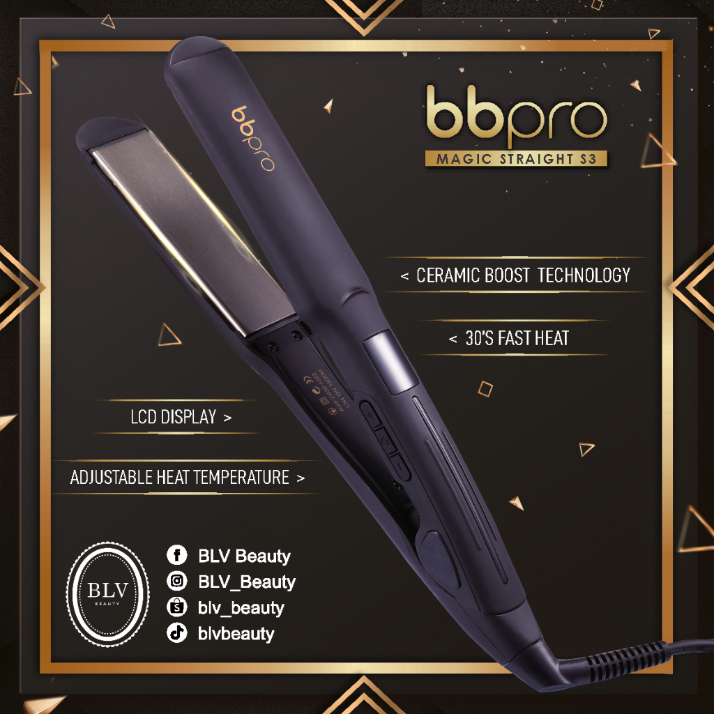 BBPRO S3 Korea Magic Straight / Hair Straightener (ceramic boost technology smooth & shiny your ...