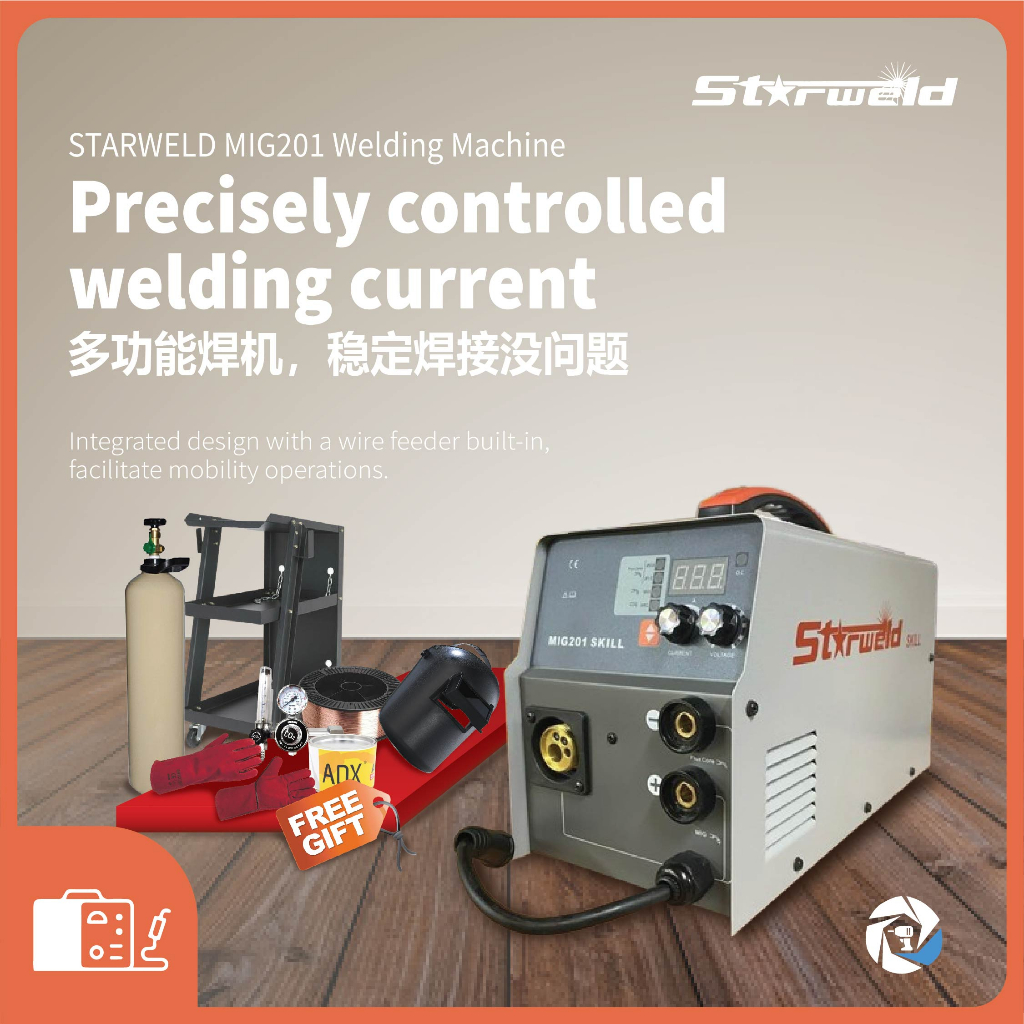 STARWELD MIG201 / MIG 201S MIG WELDING MACHINE (0.8MM MIG WIRE) | 220V ...