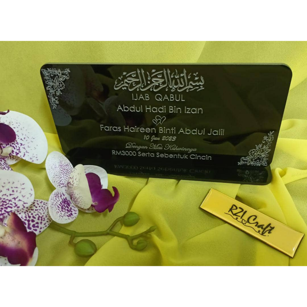 Frame ijab qabul, frame akad nikah, frame mas kahwin, plate dulang ...