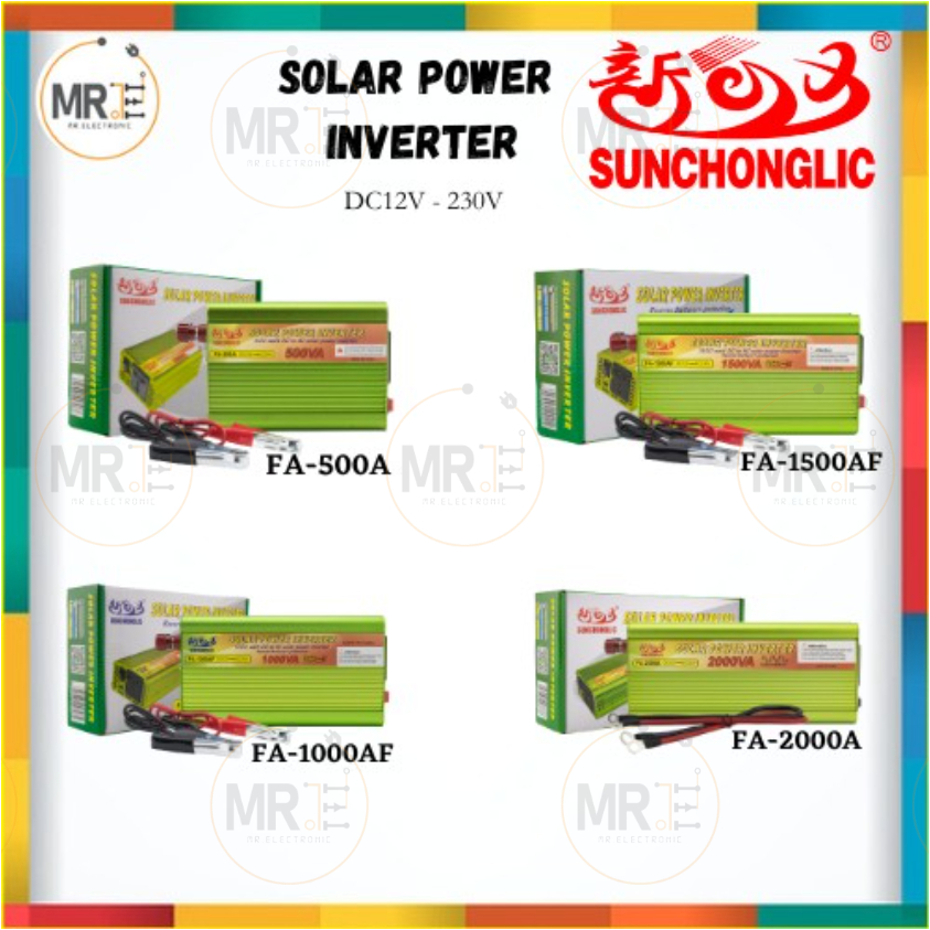 1000W SUNCHONGLIC SOLAR Car Power Inverter DC 12V To 230V 500A 1000AF 1500AF 2000A | Shopee Malaysia