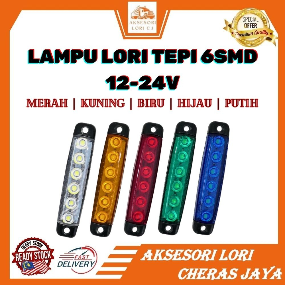 AKSESORI LORI CHERAS JAYA 6SMD LORI LAMPU TEPI 12V 24V SIDE MARKER LAMP ...