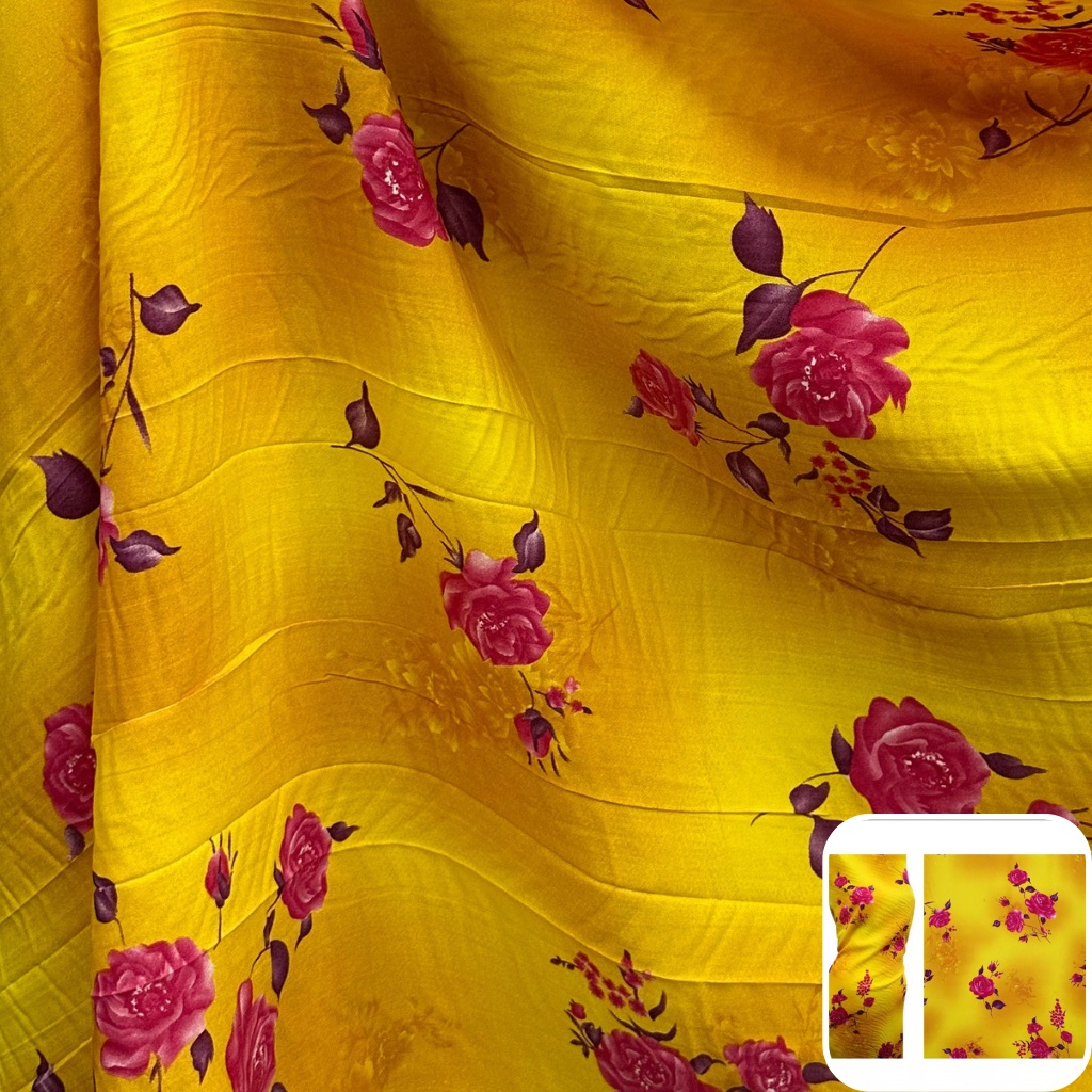 Fabric with floral pattern/45'' wide/Women's clothing fabric/Kain corak ...