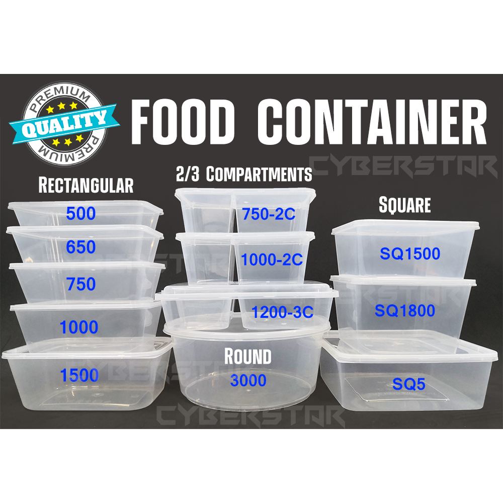 Premium Quality(Hard Break Type)Plastic Food Container/Bekas Bungkus ...
