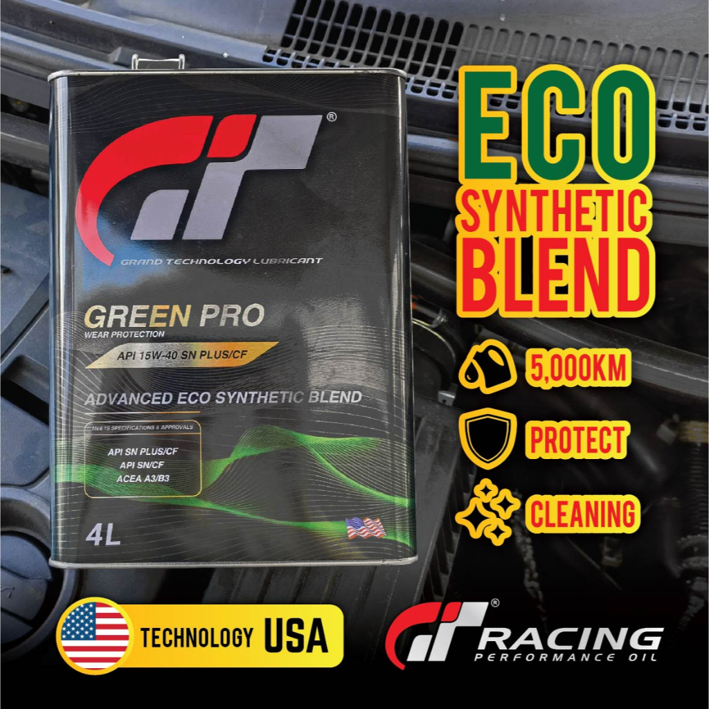 GT 15W40 Eco Synthetic Blend Car Engine Oil SN Plus CF 4L - Minyak ...
